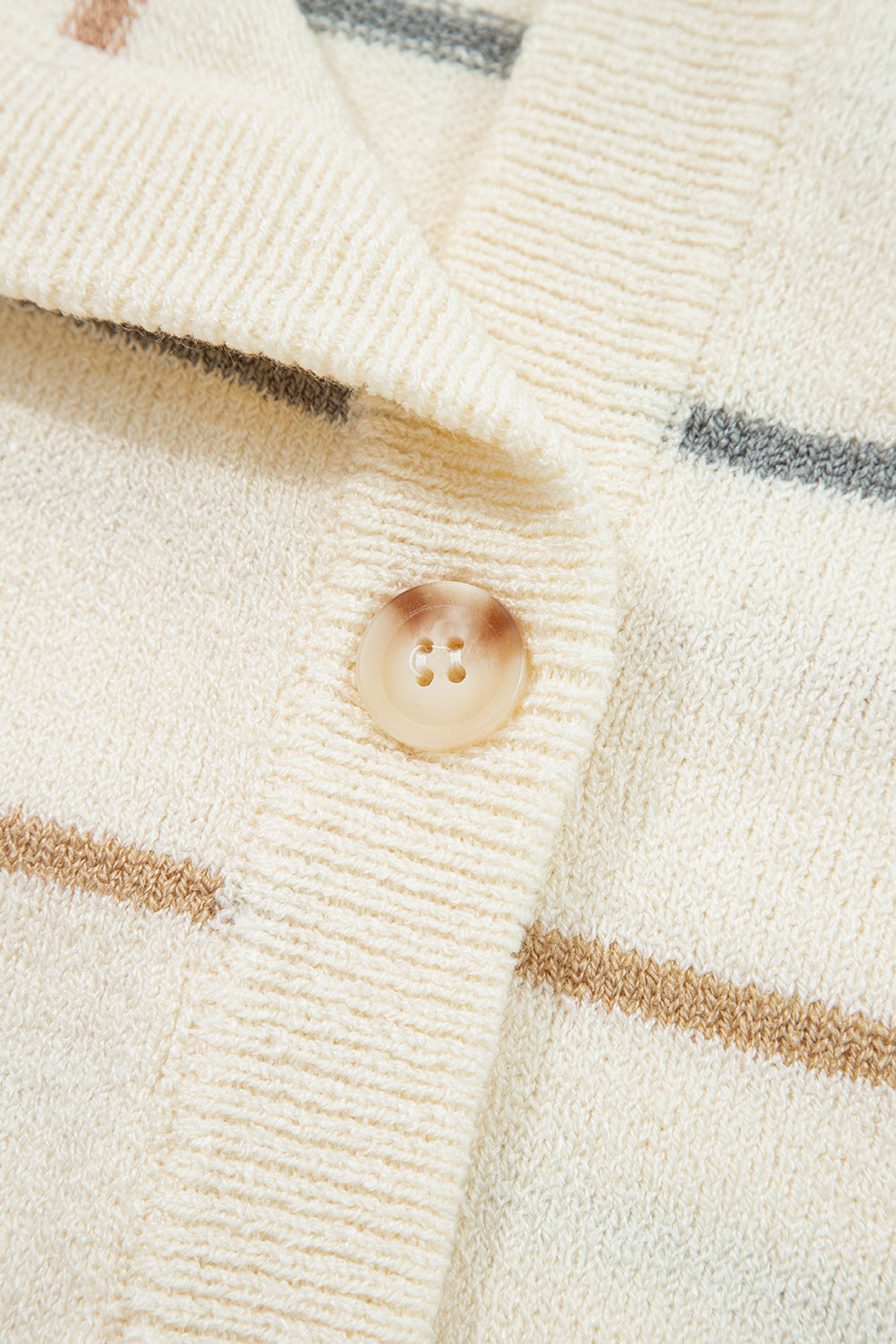 Multicolour Striped Buttoned Front V Neck Drop Shoulder Cardigan Sweat ...