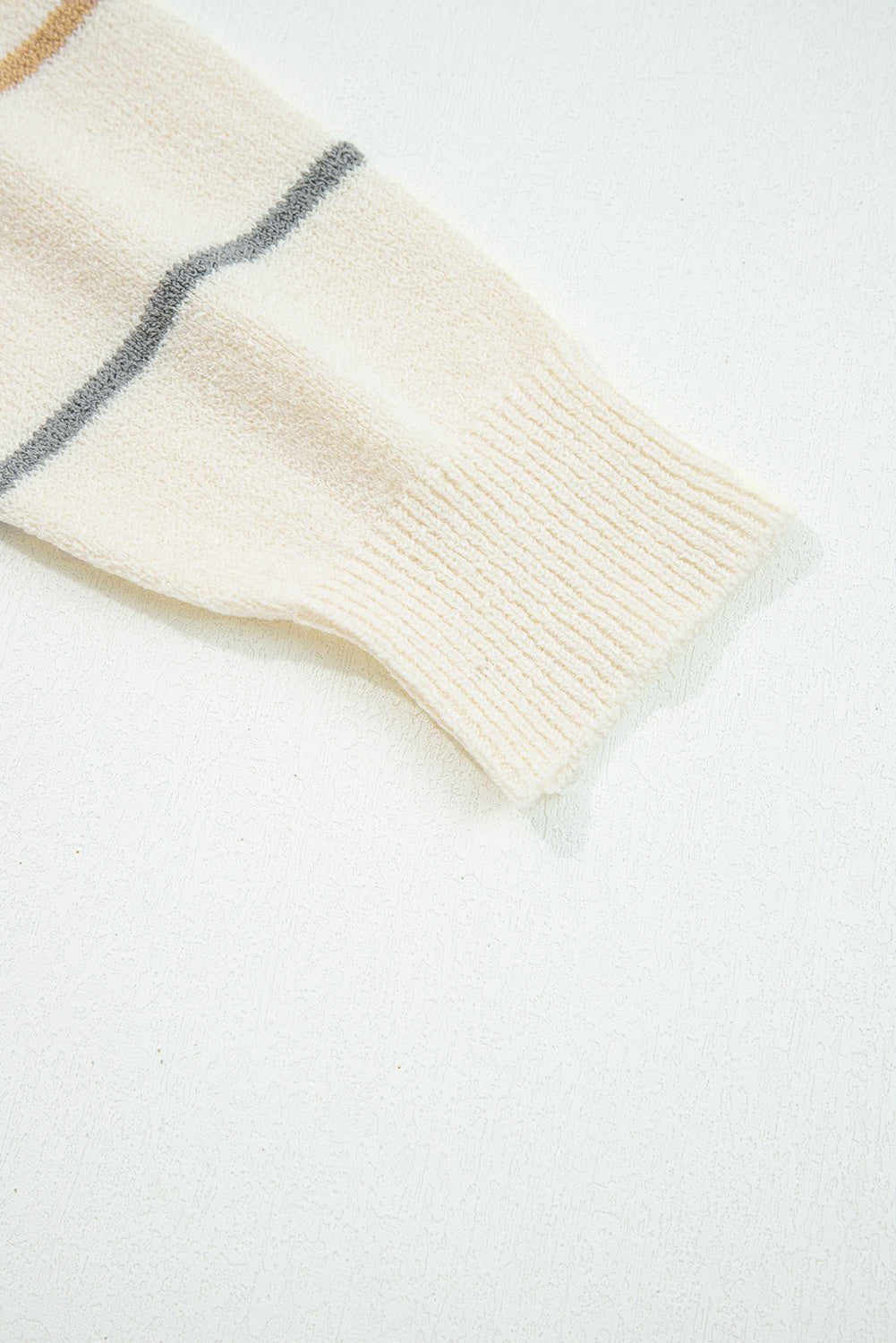 Multicolour Striped Buttoned Front V Neck Drop Shoulder Cardigan Sweat ...